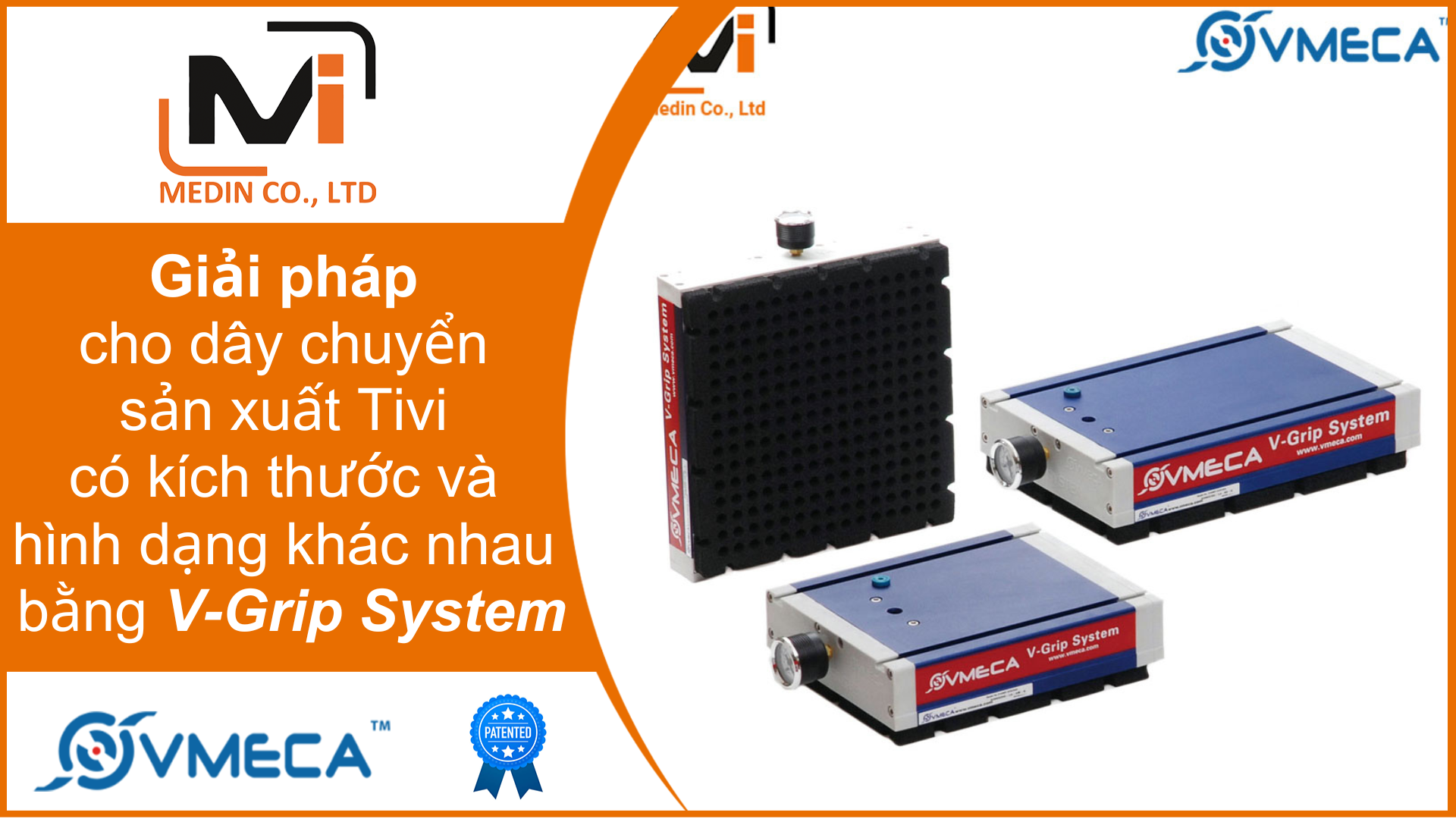 Giải pháp cho dây chuyển sản xuất Tivi có kích thước và hình dạng khác nhau bằng bàn hút chân ...